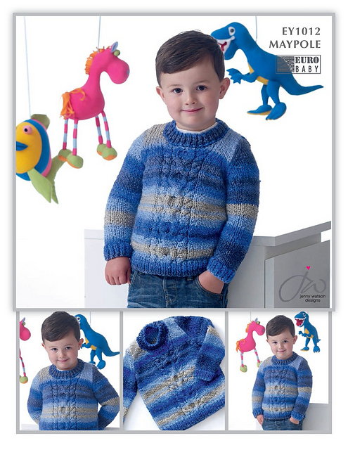 Ravelry: Boy's Cabled Sweater EY1012 pattern by Jenny Watson