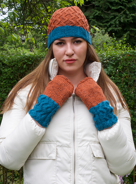 Ravelry: Sheril Hat and Wristwarmers pattern by Jo Allport