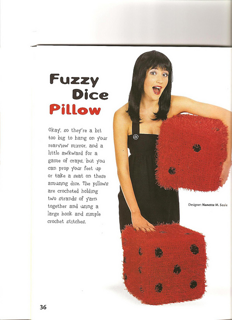 Ravelry: Fuzzy Dice Pillows pattern by Nanette M. Seale