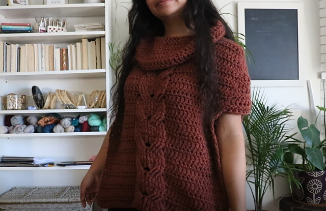 Ravelry: Tirintas Cowl Poncho pattern by abigail ellazar