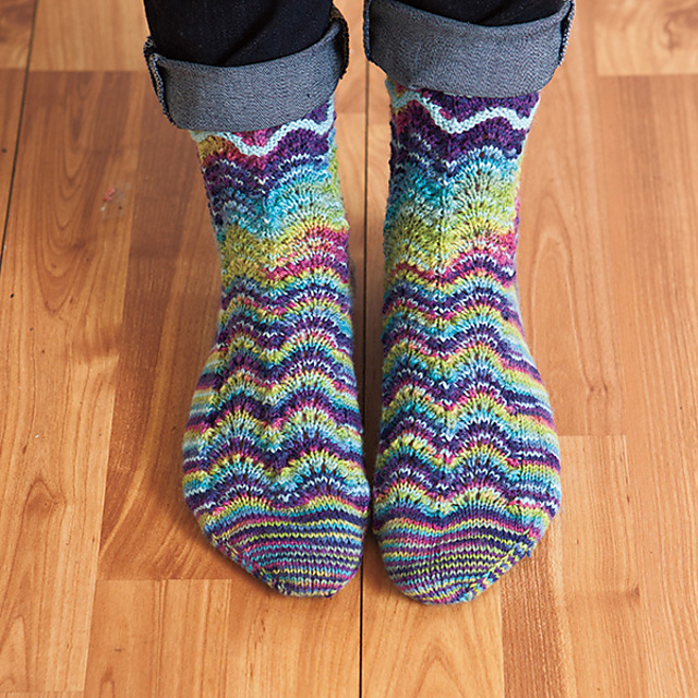 Ravelry: Rainbow Wave Socks pattern by Christina Danaee