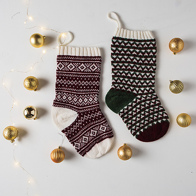 Ravelry: Fair Isle and Geometric Stockings pattern by Emily Kintigh