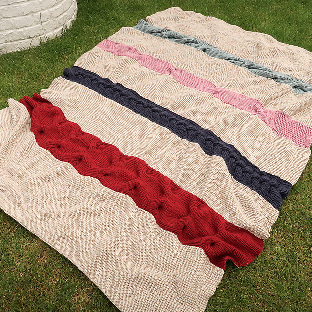 Ravelry: Quartet Cable Blanket pattern by Knitting with Chopsticks