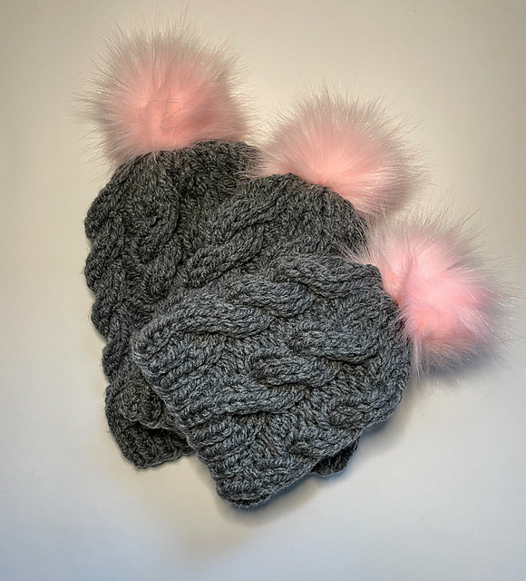 Ravelry: Mommy & Me Cable Knitted Hat pattern by Kaitlin Gagnon