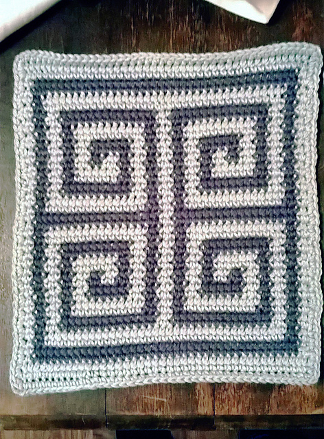 Ravelry: Greek Key Tapestry Crochet 10" Block pattern by Kendra Harrell