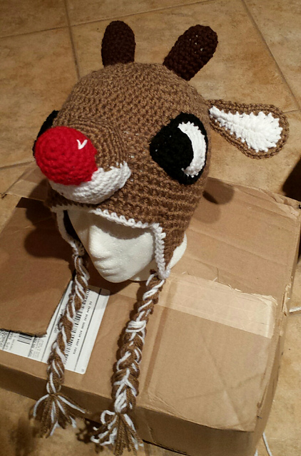 Ravelry: Red-Nosed Reindeer Hat pattern by CrochetCauldron