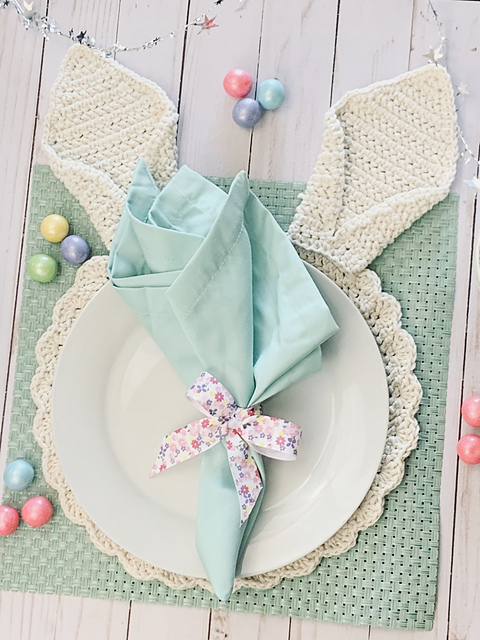 Ravelry: Bunny Ears Easter Placemat pattern by Karla Wren