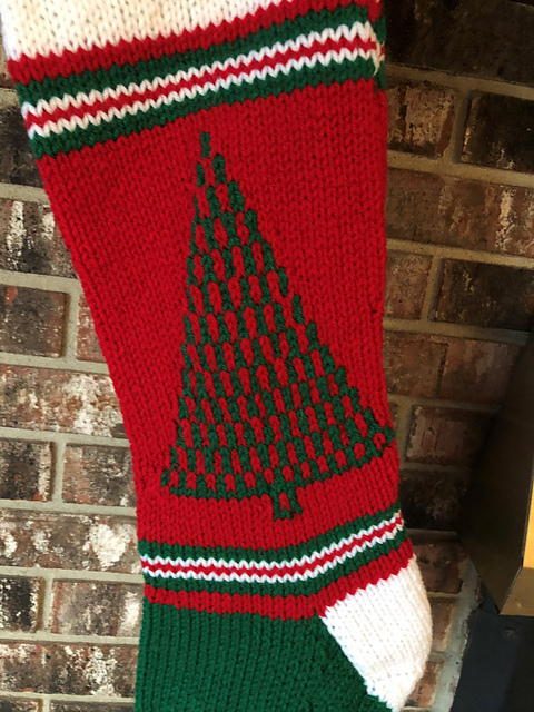 Ravelry: Modern Christmas Tree Stocking pattern by Kathleen Horning