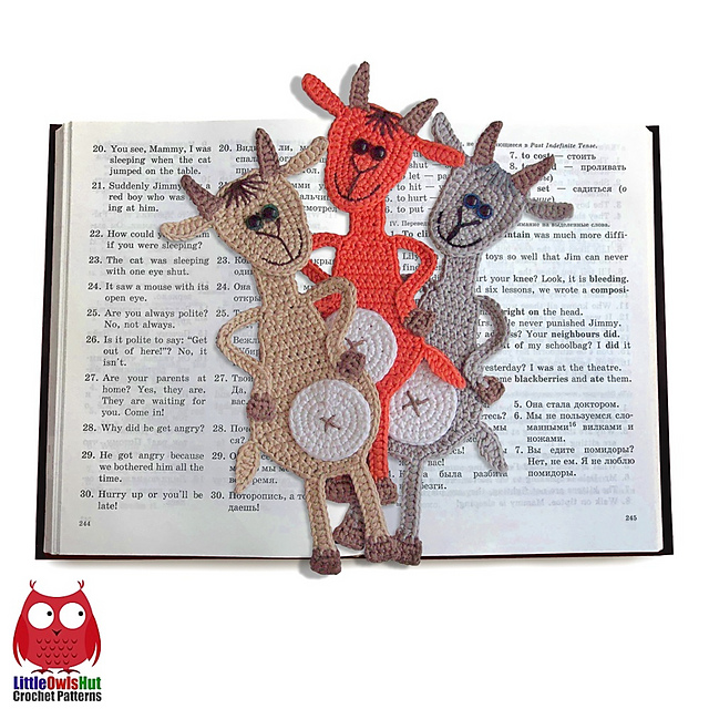 Ravelry: 063 Goat Bookmark pattern by LittleOwlsHut