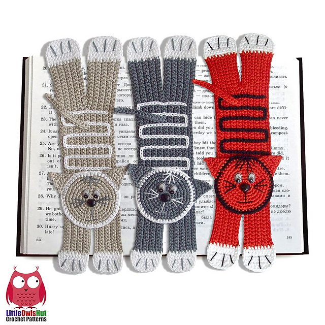 Ravelry: 073 Cat or Tiger Bookmark pattern by LittleOwlsHut