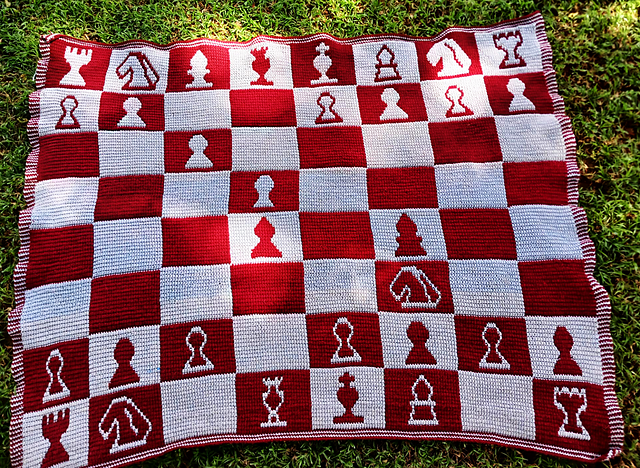 Ravelry: It's Your Move Chess Blanket OMC pattern by Kathleen Fields