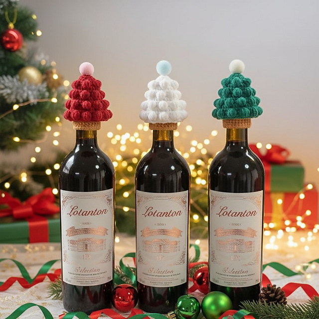 Ravelry: Christmas Tree Bottle Topper pattern by Kathy Leung