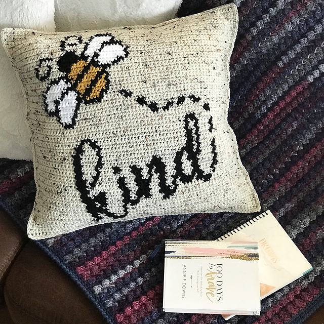 Ravelry: Bee Kind Throw Pillow pattern by Katie Rogers