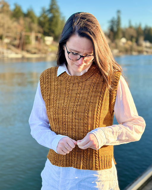 Ravelry: Rope Cable Vest pattern by Kay Hopkins