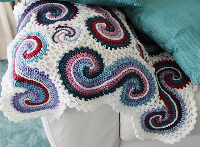 Ravelry: Double Spiral Throw pattern by Kaye Adolphson