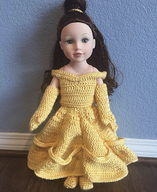 Ravelry: Belle Doll Ball Gown pattern by Marissa Whalen