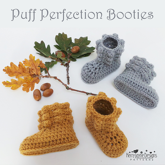 Ravelry: Puff Perfection Booties pattern by Kerry Jayne Designs