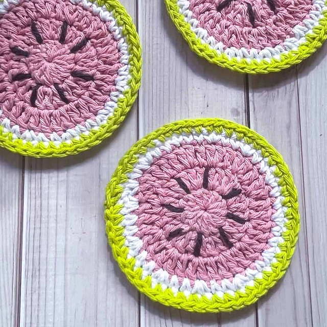 Ravelry: Watermelon Coaster pattern by Kimberly Arenas/The Caffeinated ...
