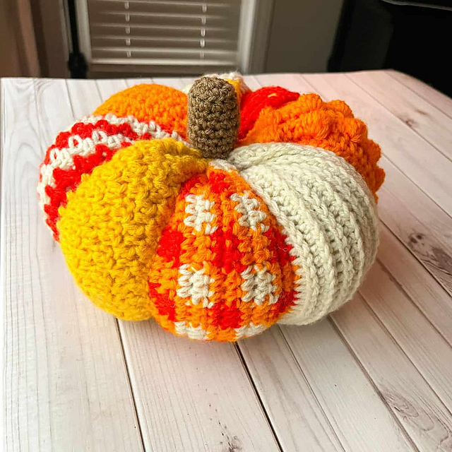 Ravelry: Patchwork Pumpkin pattern by Kimberly Arenas/The Caffeinated Snail
