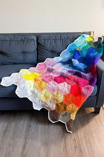 Ravelry: Hexagon Blanket pattern by Kimberly Arenas/The Caffeinated Snail