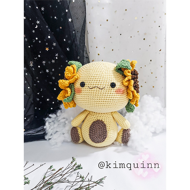 Ravelry: STELLA the Sunflower Axolotl pattern by Du Huynh Kim Quyen