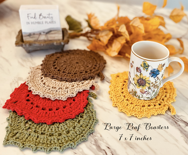 Ravelry: Large Leaf Coaster pattern by Kim Howard