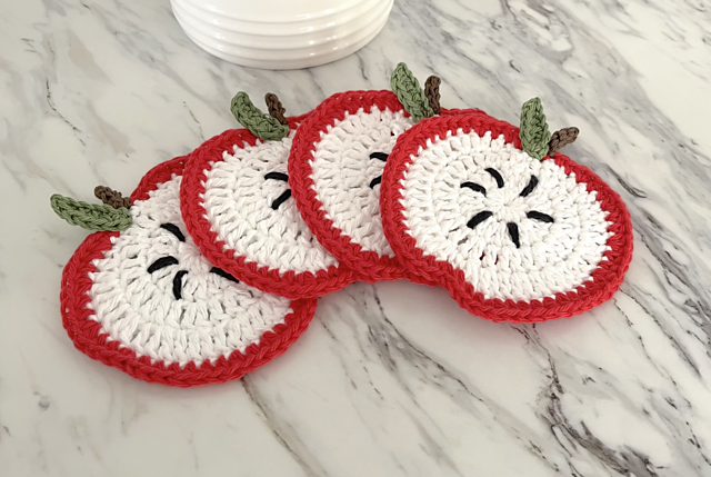 Ravelry: Apple Coasters pattern by Kim Howard