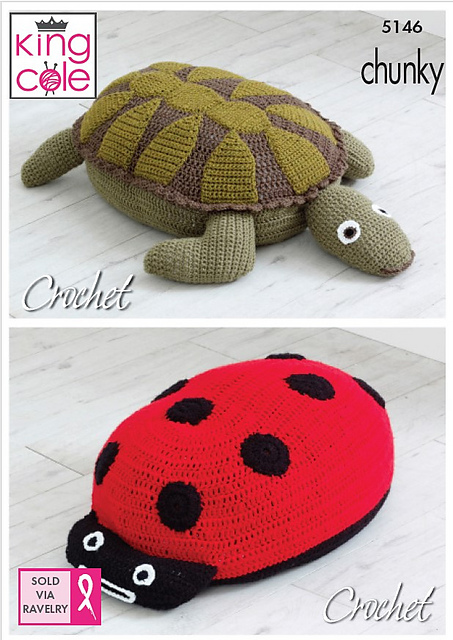 Ravelry: 5146 Ladybird & Turtle Poof pattern by King Cole Ltd