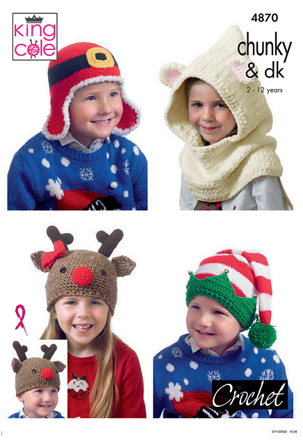 Ravelry: 4870 Kid's Novelty Hats pattern by King Cole Ltd