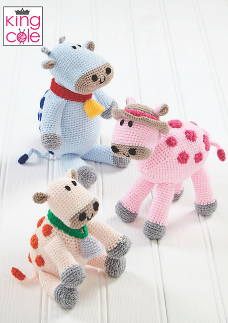Ravelry: 9155 Amigurumi Crocheted Cows pattern by King Cole Ltd