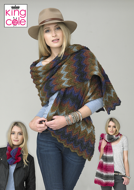 Ravelry: 4235 Shawls and Snood pattern by King Cole Ltd