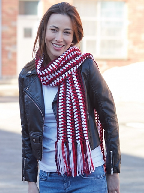 Ravelry: Sideways Striped Scarf pattern by Caron Design Team
