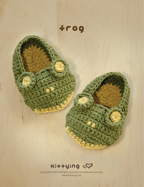Ravelry: Frog Baby Booties pattern by Kittying Ying