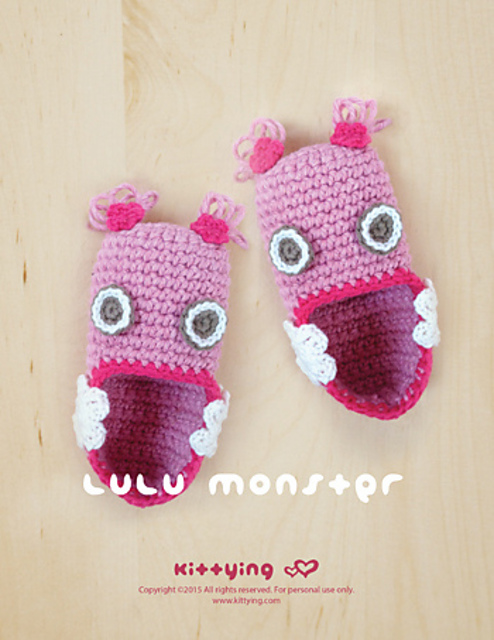 Ravelry: Lulu Monster Baby Booties Toe Puppet pattern by Kittying Ying