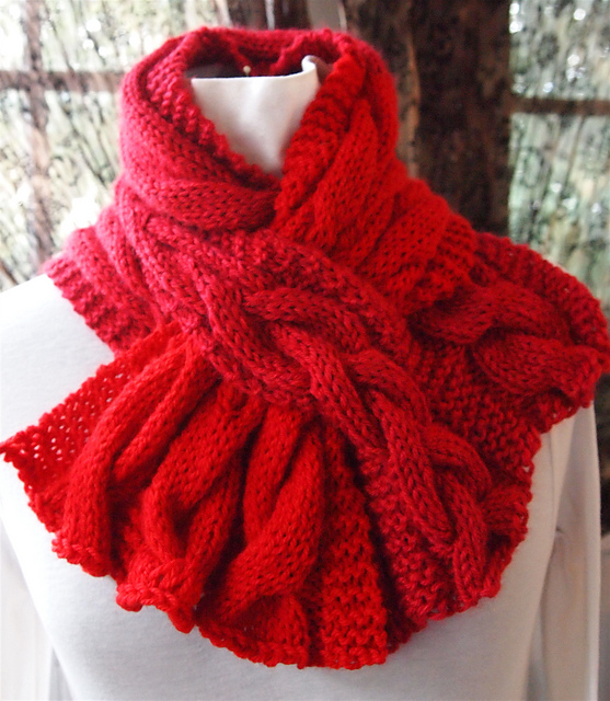 Ravelry: Cabled Keyhole Scarf pattern by Grace Mcewen