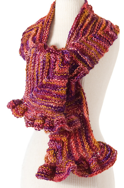 Ravelry: Easy Mitered Ruffle Scarf pattern by knitculture.com