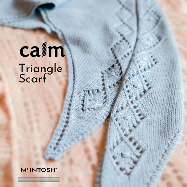 Ravelry: CALM Triangle Scarf pattern by James McIntosh