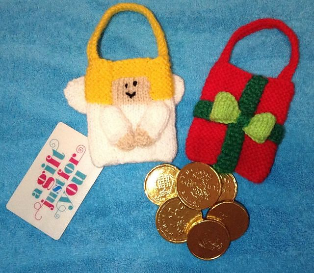 Ravelry: Angel and Present Christmas Gift Bags pattern by Rebecca Roberts