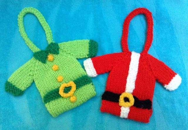 Ravelry: Santa and Elf Jacket Christmas Gift Bags pattern by Rebecca ...