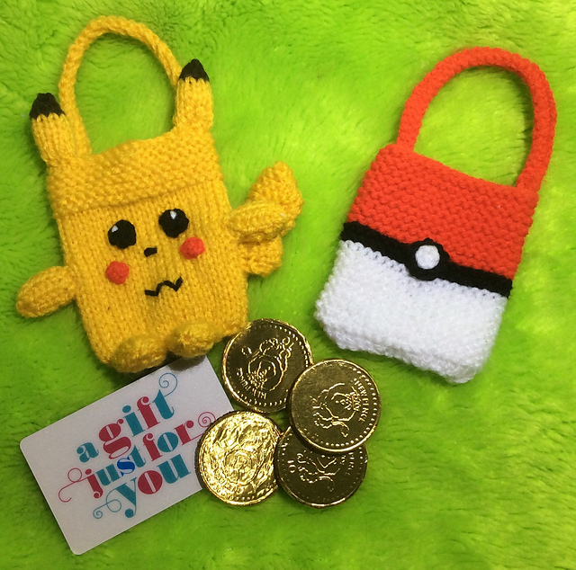 Ravelry: Pokemon Gift Bags - Pikachu and Pokeball pattern by Rebecca ...