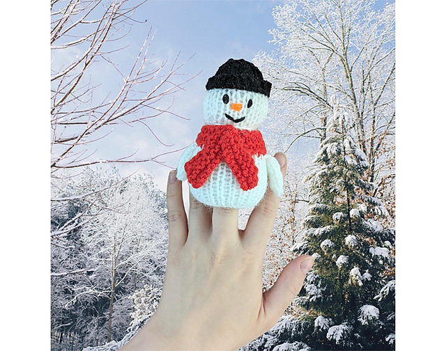 Ravelry: Christmas Frosty the Snowman Finger Puppet pattern by Rebecca ...