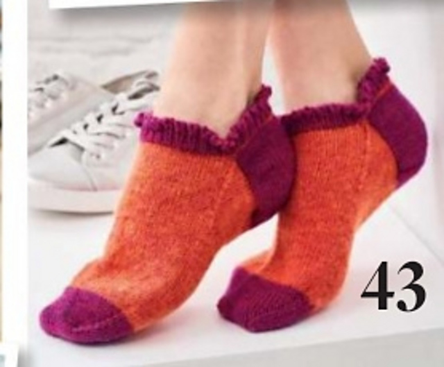 Ravelry: ankle sock picot edge pattern by Nicola Valiji