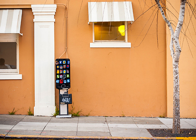 Ravelry: KnitsForLife's Pay Phone Yarn Bomb