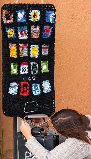 Ravelry: KnitsForLife's Pay Phone Yarn Bomb