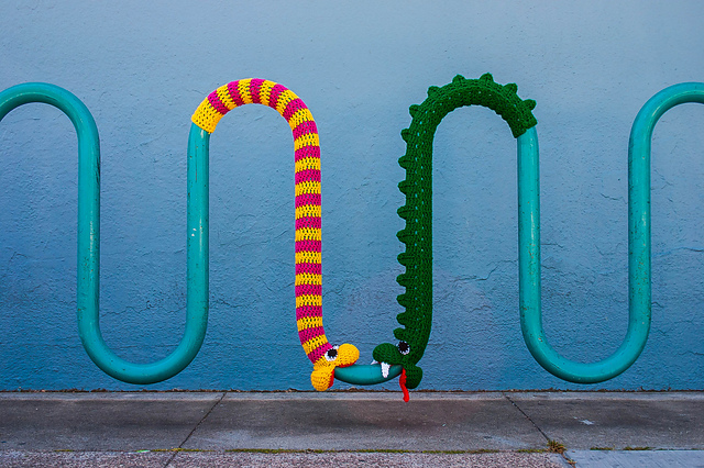 Ravelry: KnitsForLife's Worm Meter Eater Yarn Bomb