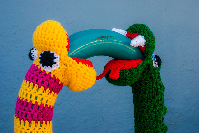 Ravelry: KnitsForLife's Worm Meter Eater Yarn Bomb