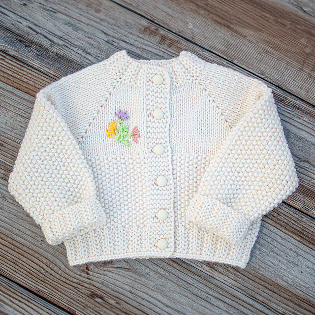 Ravelry: Baby Sweater with Embroidery pattern by Nadia KnitsMagic