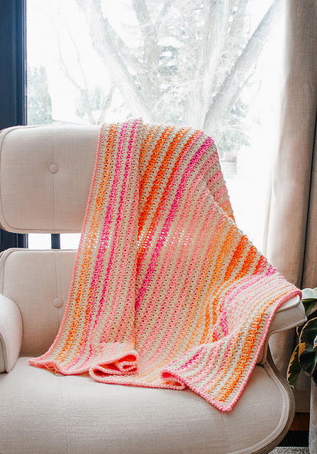 Ravelry: Peach Sorbet Throw pattern by Janine Myska
