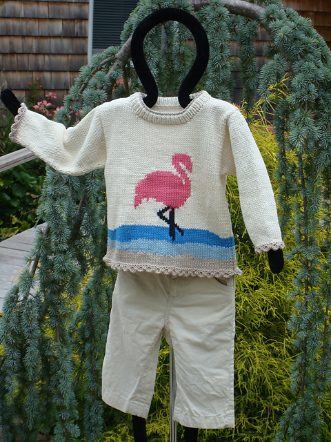 Ravelry: Pink Flamingo Childrens Pullover pattern by Cape Cod Knits