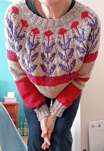 Ravelry: Sweet Blossoms Sweater pattern by The Cumbrian Knitter